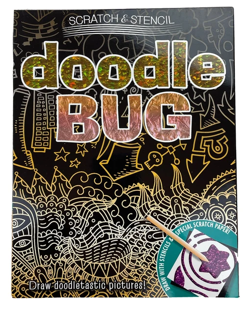 SCRATCH & STENCIL Doodle Bug Book Paper and Stencils Step by Step ...