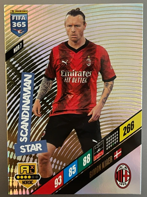 PANINI ADRENALYN XL Fifa365 2023-2024 Scandinavian Star SIMON KJAER ...