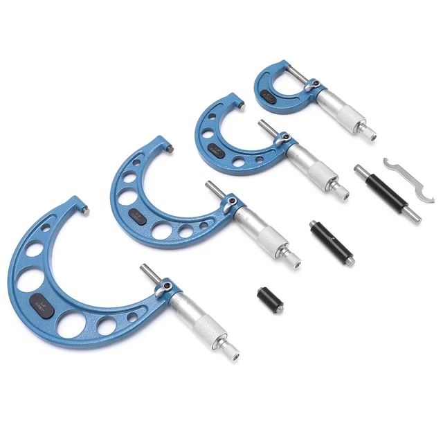OUTSIDE MICROMETER SET W/ Calibration Standards Wrench Machinist Tool 0 ...