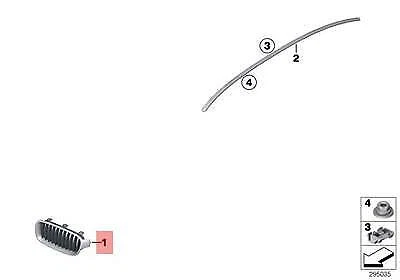 GENUINE BMW F30 Radiator Kidney Modern Line Grille N/S OEM 51137263479 ...