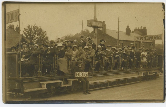 BLACKPOOL 166 OPEN Toast Rack Tram Real Photo Social History Postcard ...