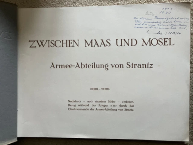 ZWISCHEN MAAS UND Mosel. Armee-Abteilung von Strantz, ca. 1916 EUR 10,99 - PicClick DE