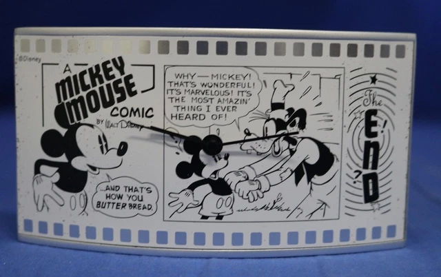 MICKEY MOUSE GOOFY Comic Strip Metal Desk Clock Disney Shopping Best ...