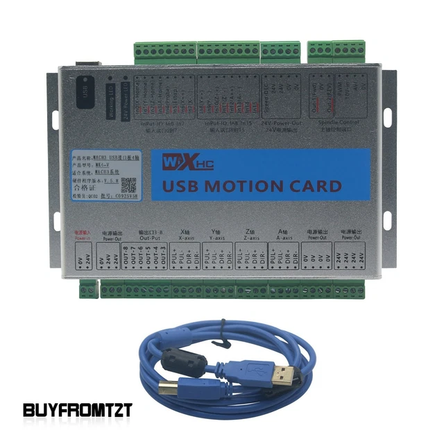 UPGRADE CNC MACH3 USB 4 Axis Motion Control Card Breakout Board 2MHz ...