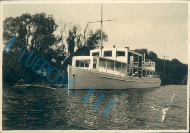 WW2 RIVERBOAT NR Essen Germany Taken By RAF pilot 1945 3.25 x 2.75 ...