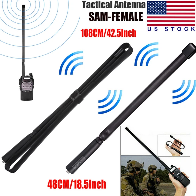 42.5'' FEMALE TACTICAL Antenna VHF/UHF For Baofeng UV-5R UV-82 Two Way ...