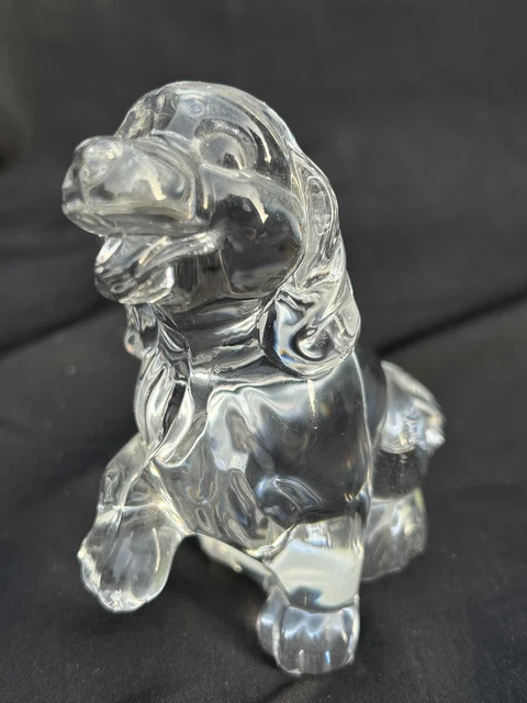 PRINCESS HOUSE PETS Lead Crystal Clear "Sitting Dog" Spaniel Figurine ...