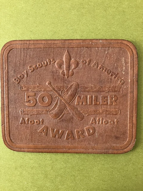 VINTAGE BOY SCOUTS of America Leather 50 Miler Award Patch $9.99 - PicClick