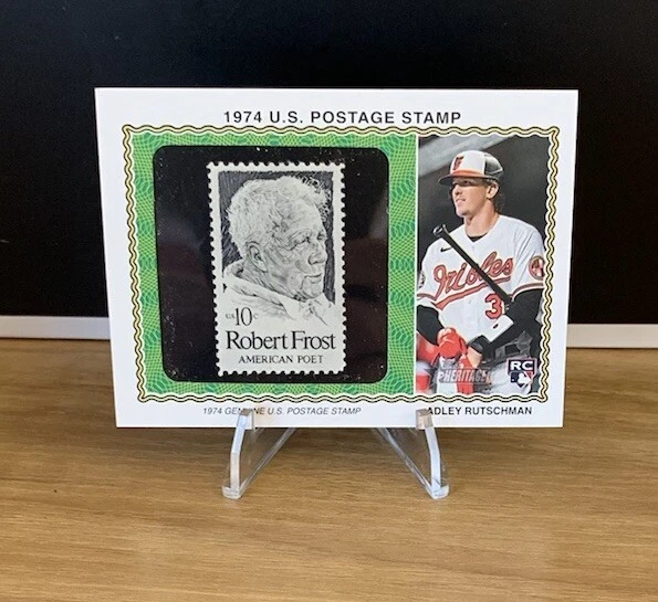 2023 TOPPS HERITAGE RARE Adley Rutschman RC 1974 Stamp Relic #’d/50 ...