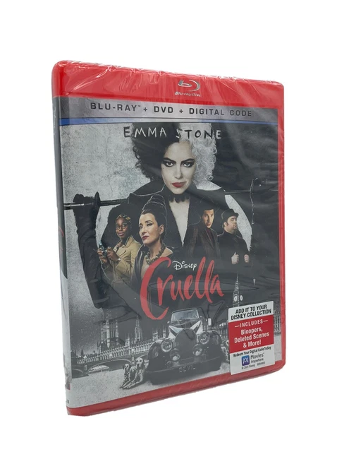 CRUELLA (BLU-RAY+DVD+DIGITAL CODE, 2021) NEW Disney; Emma Stone EUR 24 ...