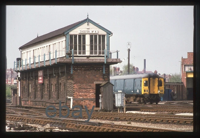 ORIGINAL 35MM SLIDE- Chester No. 4 Signal box & Parcels service DMU - 5 ...