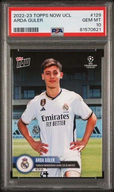 ARDA GULER * Psa 10 * 1Ère Carte Real Madrid 2022 - 2023 Topps Now Ucl ...
