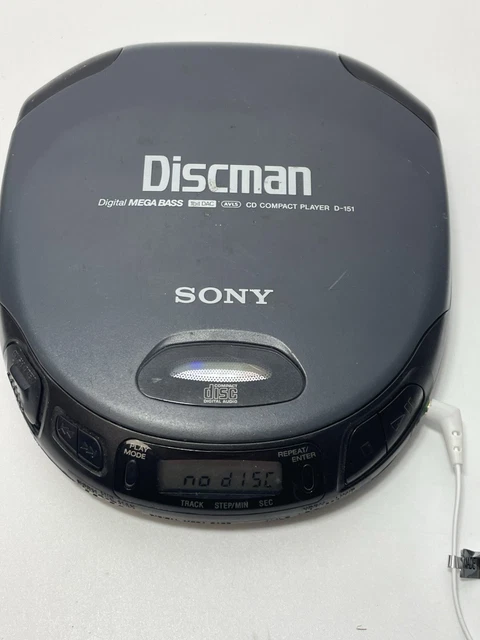 SONY DISCMAN D-151 Digital Mega Bass Portable Compact Disc Player CD ...