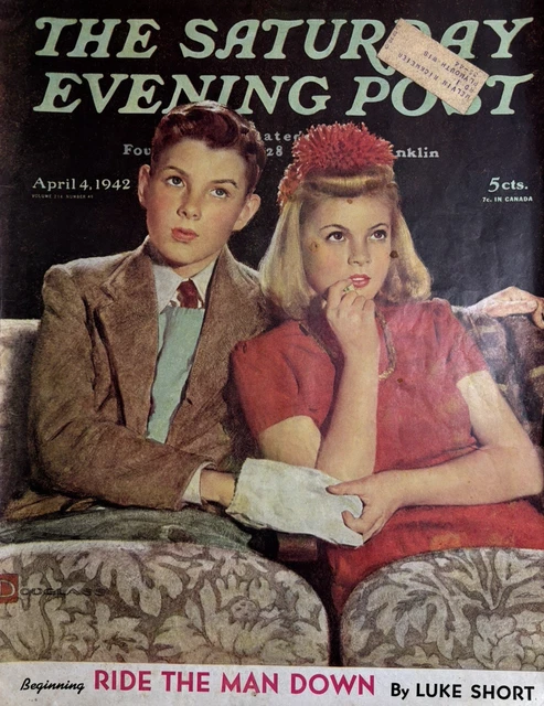 1942 DOUGLASS SATURDAY Evening Post Movie Popcorn Original Magazine ...