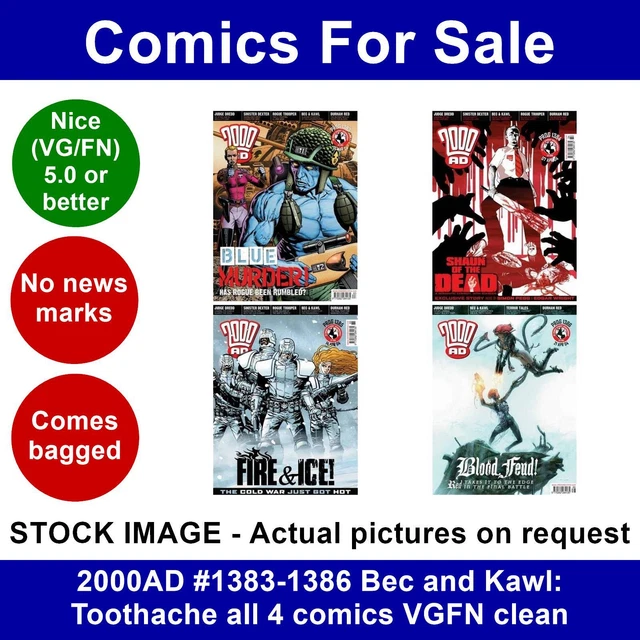 2000AD #1383-1386 BEC and Kawl: Toothache all 4 comics VGFN clean EUR ...
