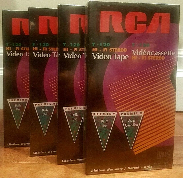 RCA CT-120 HI-FI Stereo VHS Blank Cassette tape 6 Hours SLP - Lot of 4 ...