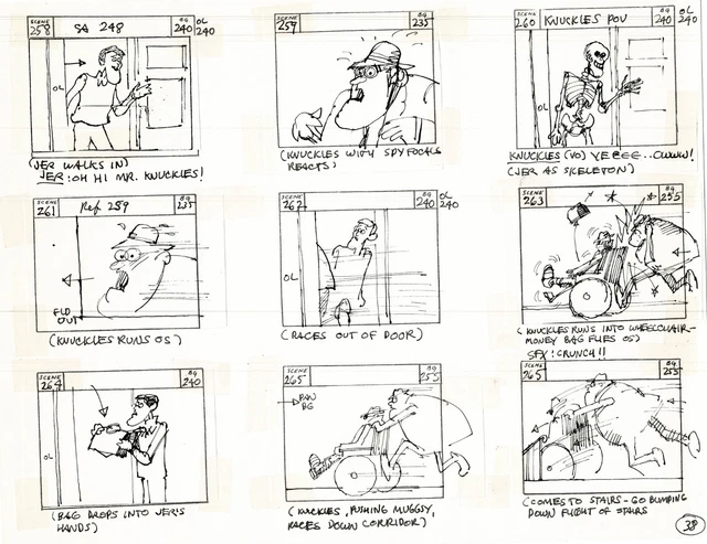 REAL JERRY LEWIS 1970 Production Animation Storyboard Page Filmation A ...