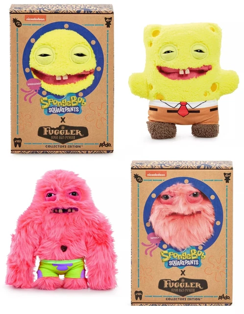 FUGGLER SPONGEBOB AND Patrick Set Funny Ugly Monster Soft Toy Plush £45 ...