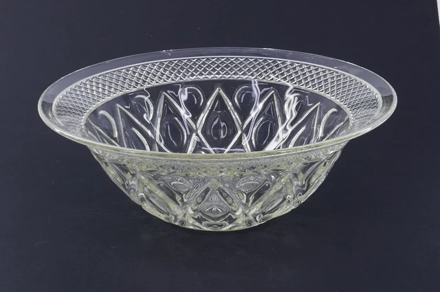 IMPERIAL GLASS CLEAR CAPE COD 11" ROUND SERViNG FRUiT CENTERPIECE BOWL ...