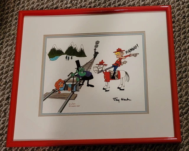JAY WARD SIGNED Animation Art Cel Nell On Tracks Rare Rocky ...