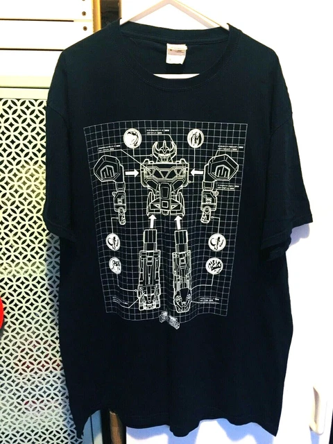 MIGHTY MORPHIN POWER Rangers Megazord Blueprint Fruit Of The Loom T ...