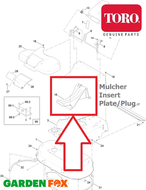 GENUINE TORO TIMEMASTER 21811 Lawnmower - MULCHER PLUG PLATE ...