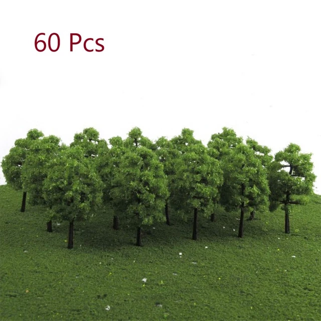 60PCS MINI MODEL-TREES Train Railway Architecture Arbre Diorama Scène ...