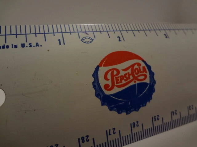 VINTAGE PEPSI COLA Metal 12" inch Ruler 'Now It's Pepsi for those' Made ...