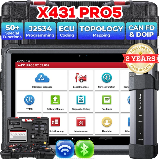LAUNCH X431 PRO 5 Strumento Diagnostica Auto J2534 ECU Programmazione Codifica EUR 1.521,00 ...