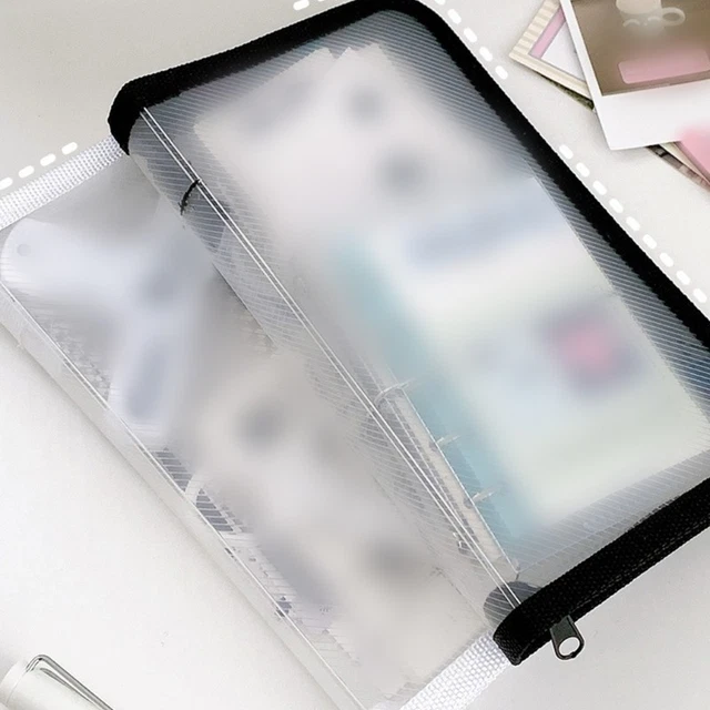 SMALL ZIPPERED FILE Pouches Clear Water Resistant Receipt Organiser For ...