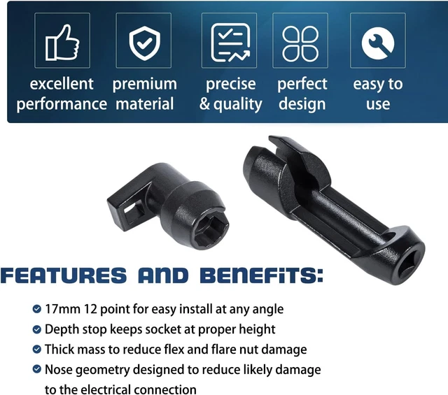 FOR 6.7 FORD Powerstroke Diesel Fuel Injector Line Socket Set 12 Point ...