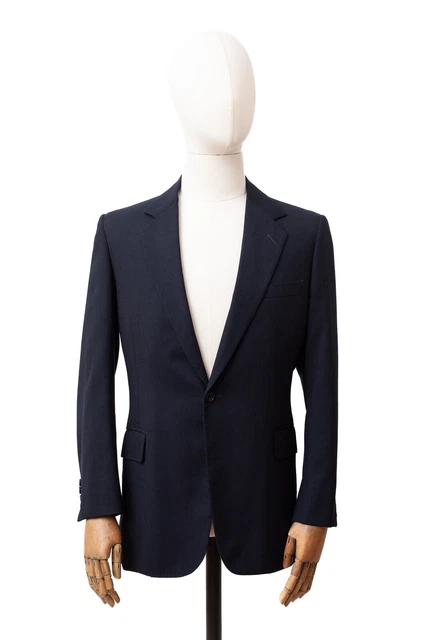 RICHARD ANDERSON (EX Huntsman) Bespoke Savile Row Navy Wool Suit Jacket ...
