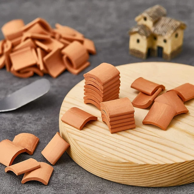 100 PCS ROOF Tiles Building Set Miniature Tiles Shingles Fake Tile 5839 ...