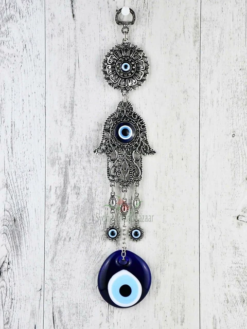 TURKISH GREEK BLUE Evil Eye Mati Protection Hamsa Hand Hanging Wall ...