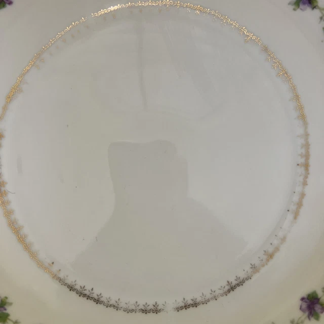 VINTAGE CAKE PLATE Purple Flowers Gold Trim Pretty £8.00 - PicClick UK