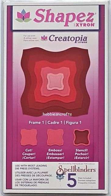 SPELLBINDERS XYRON SHAPEZ Creatopia - Coupe Gaufre Pochoir - Cadre 1 ...