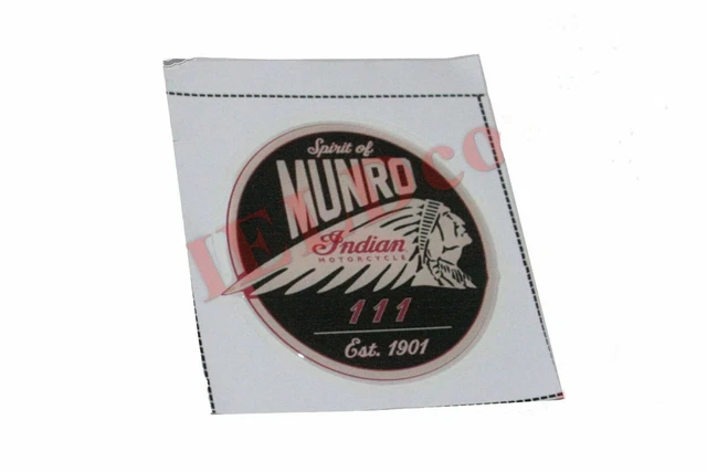 PAIR SPIRIT OF Munro Indian Motorcycle 111 Est 1901 Round Sticker Decal ...