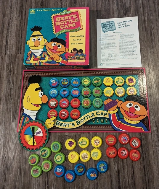 VINTAGE 1994 SESAME Street Bert’s Bottle Caps Board Game Incomplete $13 ...