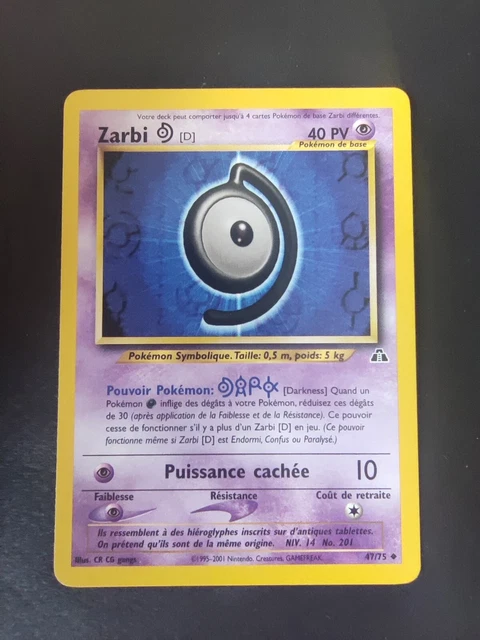 CARTE POKÉMON ZARBI D 47/75 Neo Discovery Wizards – NM/Mint EUR 11,00 ...