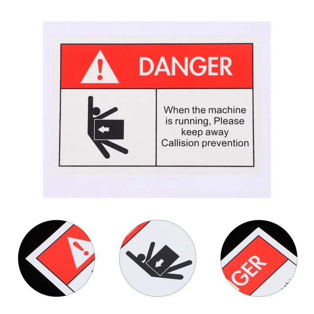 SAFETY MARKING STICKERS Monitor Signs Barrier Logo Electric Fence ...