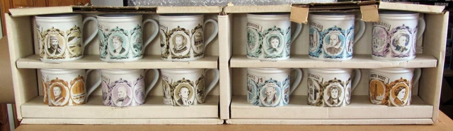 DENBY POTTERY MUGS British Regions & Counties Full Set x 12 Vintage 70s ...