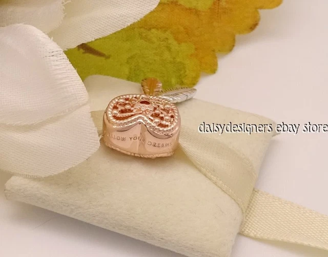 NEUF PANDORA DREAMCATCHER charme plumes coeur ouvertes 789068C00 RETIRÉ ...