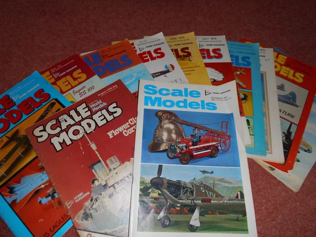 MAGAZINE SCALE MODELS International Mag Feb 1975 to Jan 76 plus others ...