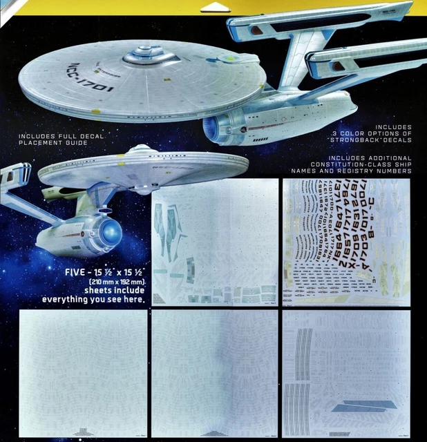 POLAR LIGHTS 1/350 USS Enterprise NCC-1701 Refit Aztec Decal Sheets EUR ...