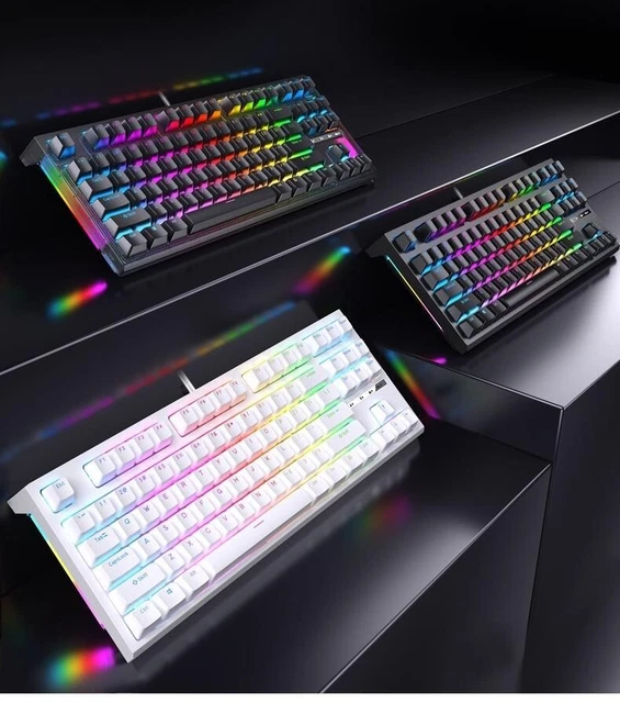 RKROYALKLUDGE 87 KEYS No Numpad Mechanical Keyboard WHITE £24.99 ...