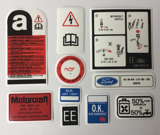 FORD ESCORT MK4 XR3i MFi Engine Bay Decals - best and cheapest EUR 15 ...