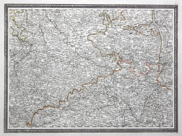 SASSONIA TURINGIA LAUSITZ Originale Incisione Cartina Geografica ...