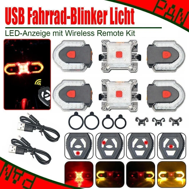 FAHRRAD-BLINKER LICHT VORNE und hinten LED-Anzeige mit Wireless Remote ...
