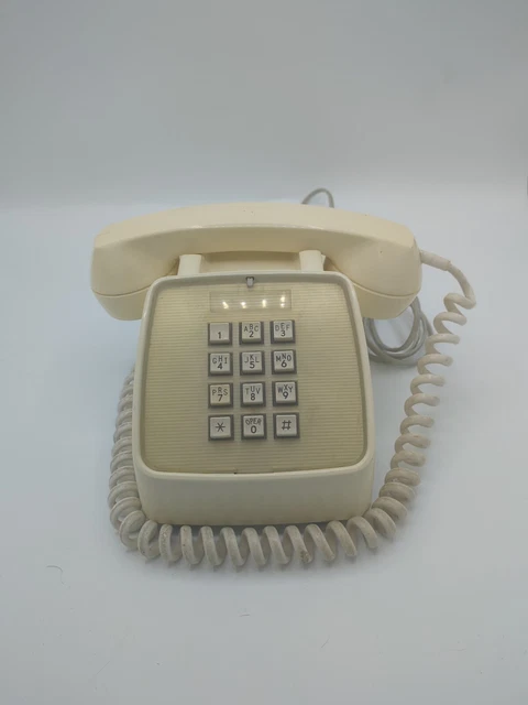 VINTAGE GTE AUTOMATIC Electric Off-White Push Button Desk Telephone ...