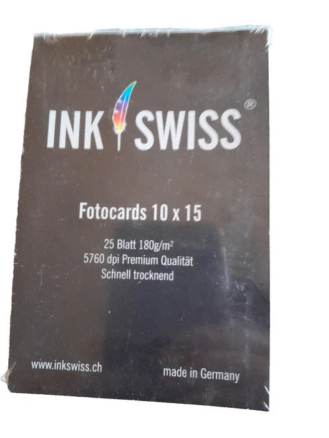 INK SWISS FOTOCARDS 10 x 15 25 Blatt 180/240g/m2 5760 dpi Premium ...